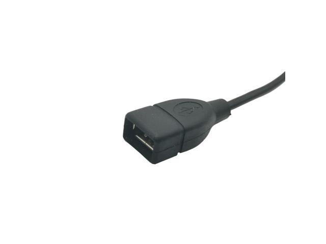 Black USB Type A Female Plug 4 wire 28AWG Power Cable Cord (with Braid ...