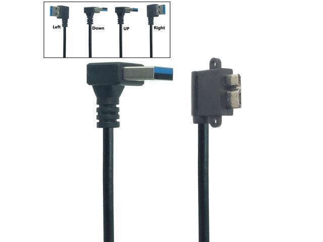 90 Degree USB 3.0 to Micro B 10-pin Left Corner Cable 25cm, Suitable ...