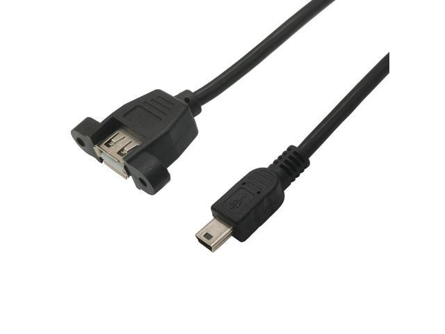 0.3m 0.5m Mini 5P Male to USB A Female Panel Mount Screw holes ...