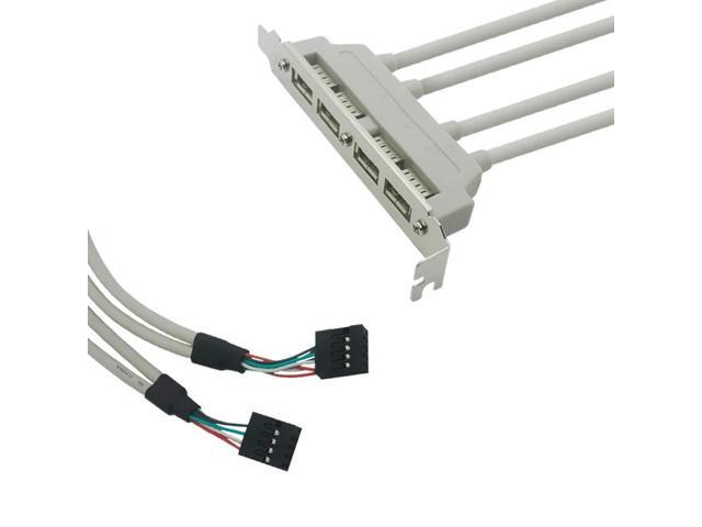 4 Port USB 2.0 to 9 Pin MainBoard Header Bracket Extension Cable for ...