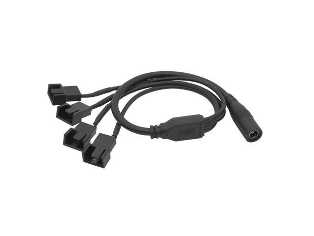 DC 5.5*2.1 mm Female 1 to 4 12V 4Pin PWM Fan Adapter Power Supply ...