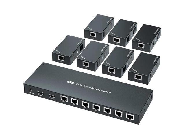 50M HDMI Splitter Extender 1 in 7 out over Cat6 Cable 1080P HDMI Rj45 ...