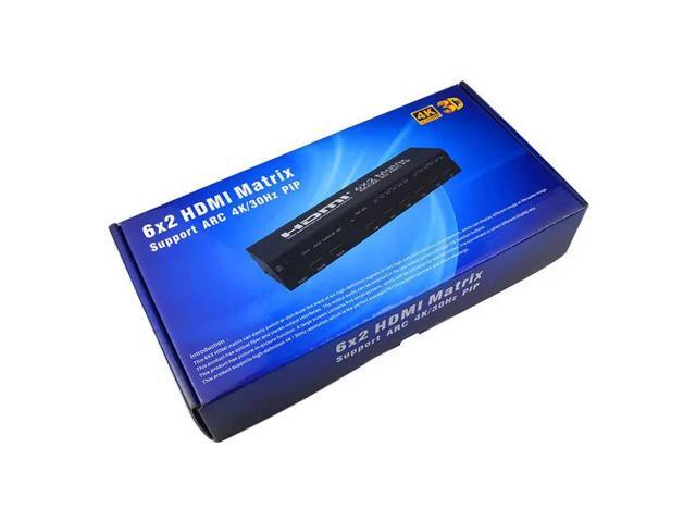 4K HDMI Matrix Switch 6x2 Matrix HDMI Switcher Splitter 6 Channel Input ...