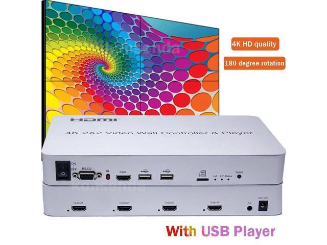 4K 2X2 HDMI Video Wall Controller with Media Player 2x2 TV Splicer ...