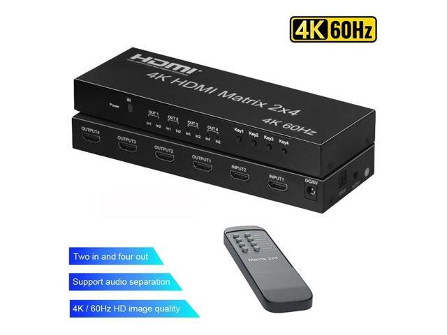 4K HDMI Matrix 2 in 4 out Video Matrix Switch 2x4 4K 60Hz for HDMI ...