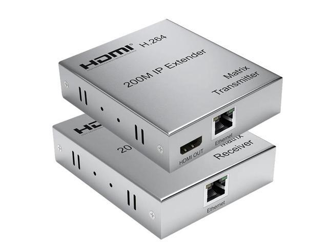 (With EU Plug)(1 TX and 1 RX)200M HDMI Matrix Extender over IP UTP ...