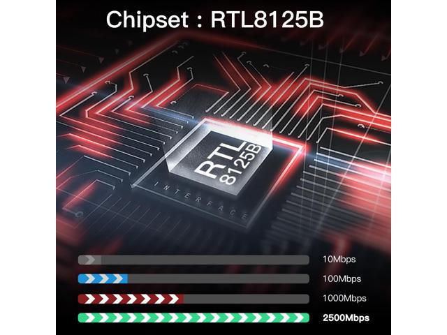 2.5G Network Card PCI Express RTL8125 10/100/2500Mbps RJ45 LAN Adapter ...