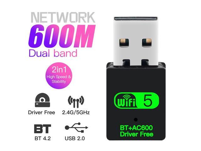 Dual Band USB Wifi Adapter 600Mbps Bluetooth 802.11ac Mini Wifi Dongle ...