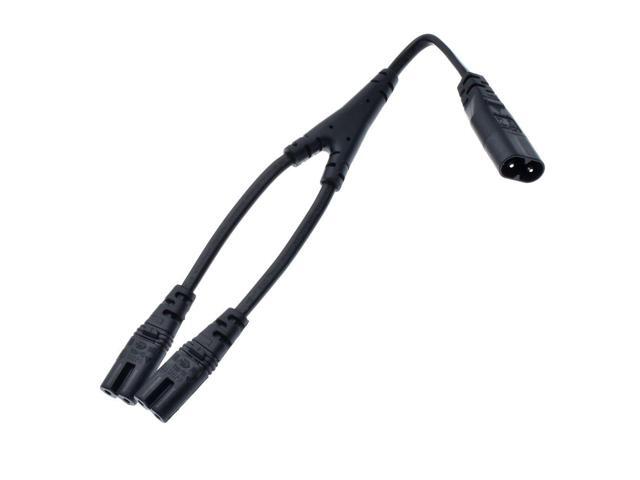 IEC320 C8 to 2xC7 Y Split AC Power Cord, IEC Figure 8 Male to 2 Female ...