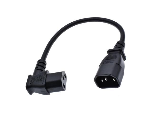 IEC 320 C14 to C13 Male to Female Power Adapter Right Angled Extension ...