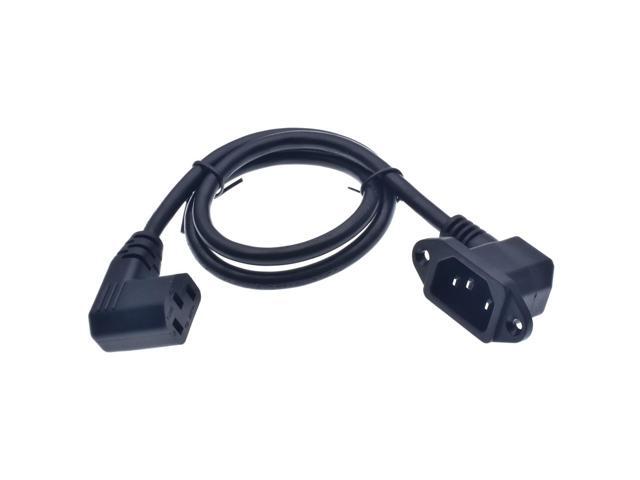 IEC320 C14 to C13 Extension cord,Right Angled C14 with screw holes and ...
