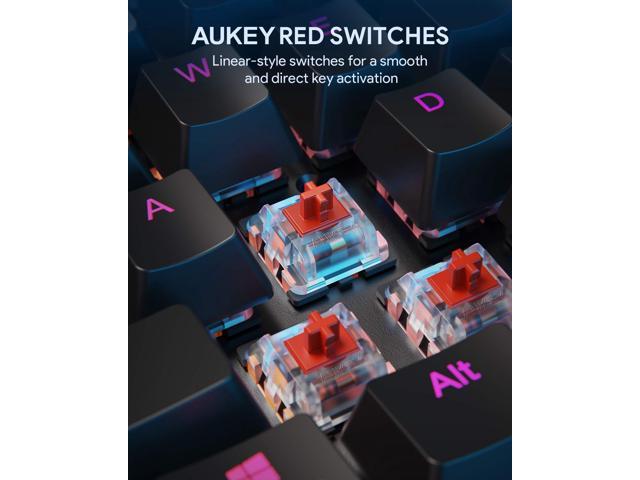 AUKEY Mechanical Gaming Keyboard with Customizable RGB Backlight ...