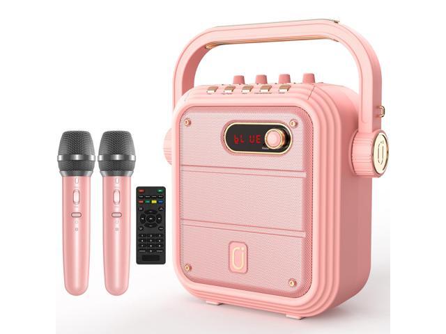 JYX Pink Karaoke Machine, Bluetooth Speaker with 2 Wireless Karaoke ...