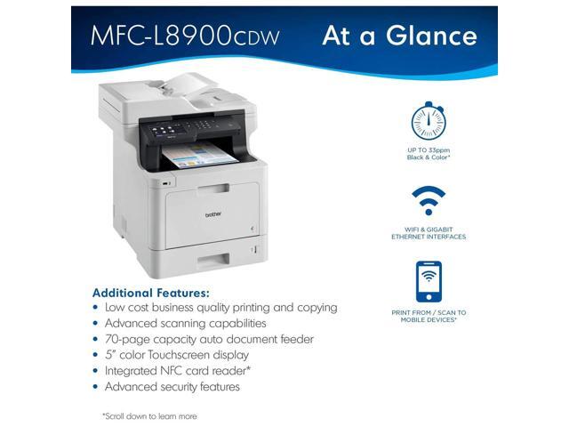 Brother MFC-L8900CDW Business Color Laser All-in-One Printer, Advanced ...