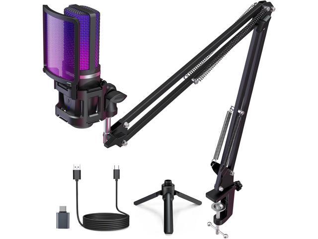 Gaming USB Microphone,Noise Cancellation Condenser mic,RGB Microphone ...
