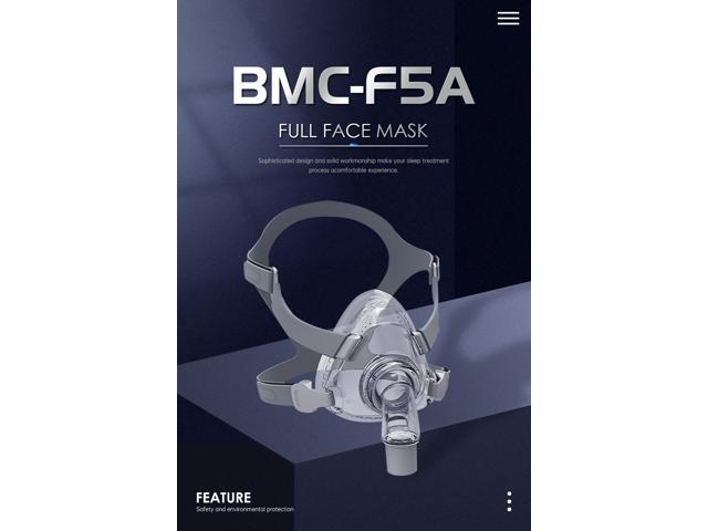 BMC F5A CPAP Mask Full Face Respirator Mask With Adjustable Headgear ...