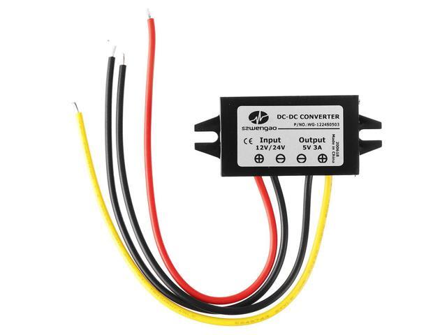 WG-1224S0503 Car LED Power Supply 12V 24V to 5V 3A DC-DC Step Down ...