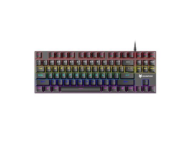 K80 Mechanical Keyboard 87 Keys Mixed-Color Keycaps Blue Switch USB ...