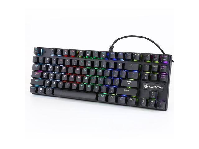 Magic Refiner 1506 NKRO 87 Keys USB Wired Keyboard Blue Switch RGB ...