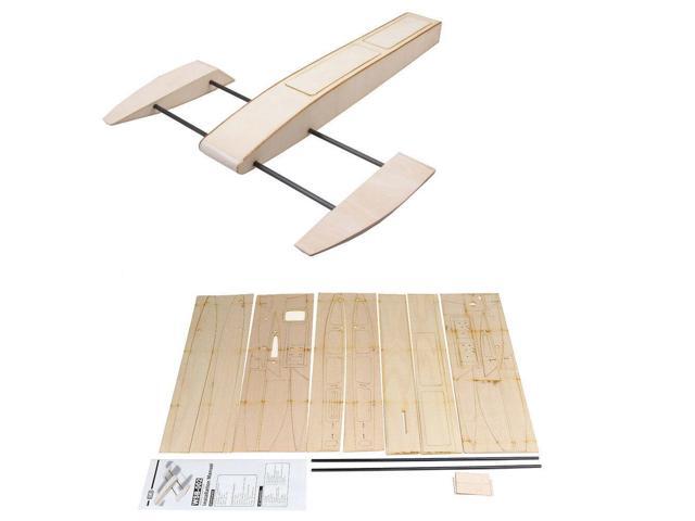 B061 B068 DIY RC Speed Boat Kit Wooden Sponson Outrigger Shrimp Model ...