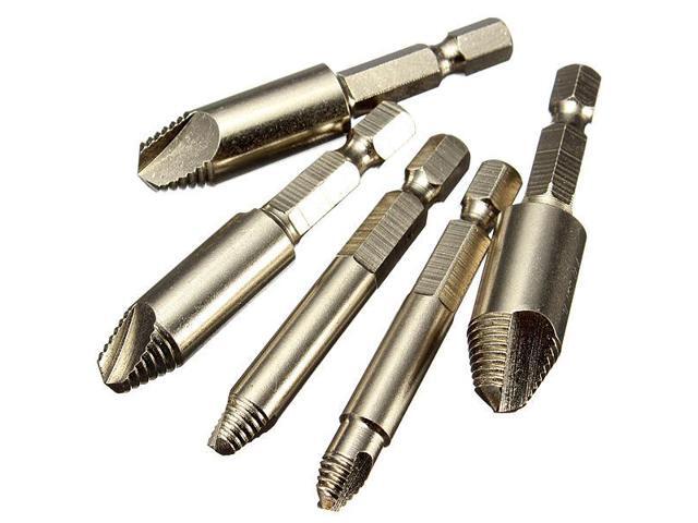 5PCS Screw Easy Speed Out Extractor Remover Hex shank Drill Set ...