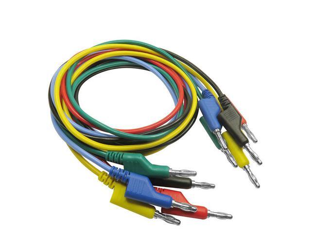 P1036 5Pcs 1M 4mm Banana to Banana Plug Test Cable Lead for Multimeter ...