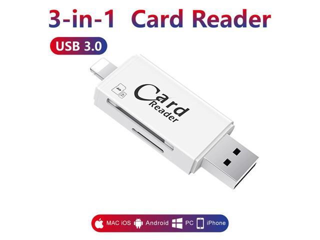 3 in 1 OTG Memory Card Reader Micro SD TF USB OTG Card Reader Adapter ...