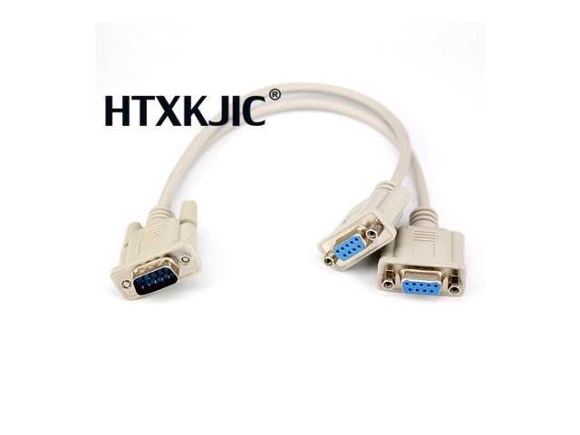 9Pin 1 to2 Rs232 Serial Cable Splitter Directly Connected COM 2 in 1 ...