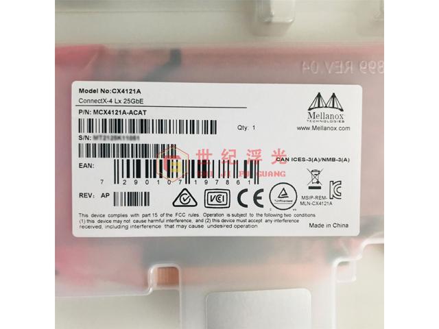 CX4121A Mellanox MCX4121A-ACAT ConnectX-4 25Gigabit Ethernet Card PCI-E ...