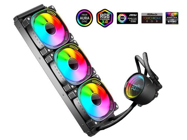 CZQEPMB ARGB Liquid CPU Cooler,Water Cooler with Temperature Display ...