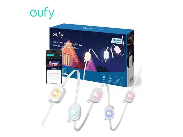 eufy Permanent Outdoor Lights E22, 100ft with 60 Triple-LED Lights ...