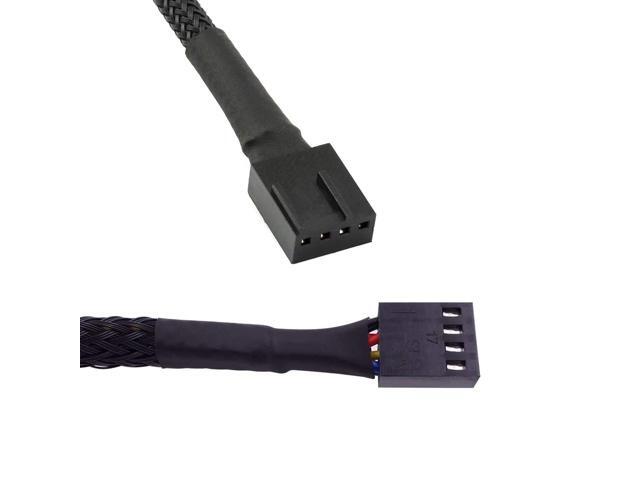 5 Pack- 11.8 inch PWM Fan Extension Cable PC Fan Extension Cable ...