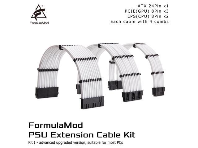 FormulaMod NCK1 Series PSU Extension sleeved Cable Kit , Custom Power Supply Braided Cable Solid ...