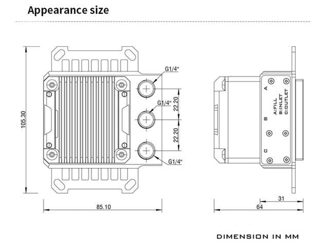 Barrow CPU Block-Pump Mini Combo, For AMD CPU, Compatible With AM3/AM4 ...