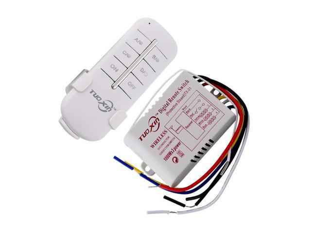 RF Wireless Remote Control Switch, 1/2/3/4 Ways Wireless ON/Off Light ...