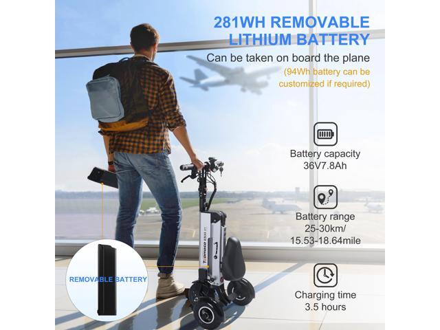 TopMate ES33 Electric Scooter 3 Wheels Travel & Airline Friendly with 7 ...