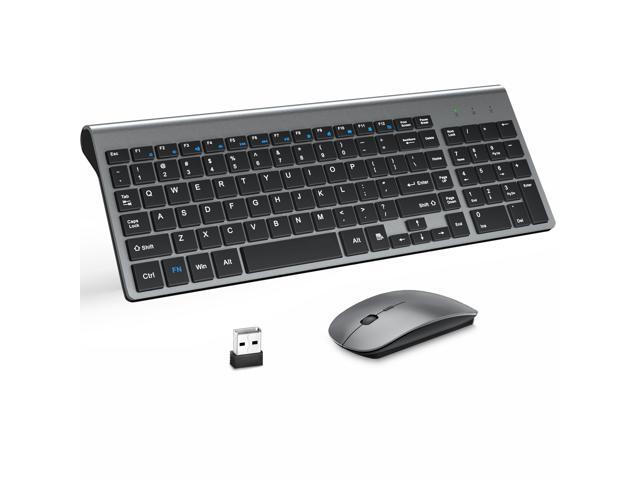 Wireless Keyboard and Mouse with Mouse Pad Ultra Slim Combo, MOOJAY 2 ...