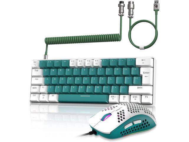 ZIYOU LANG RK-T60 Wired Mechanical Gaming Keyboard and Mouse Combo Mini ...
