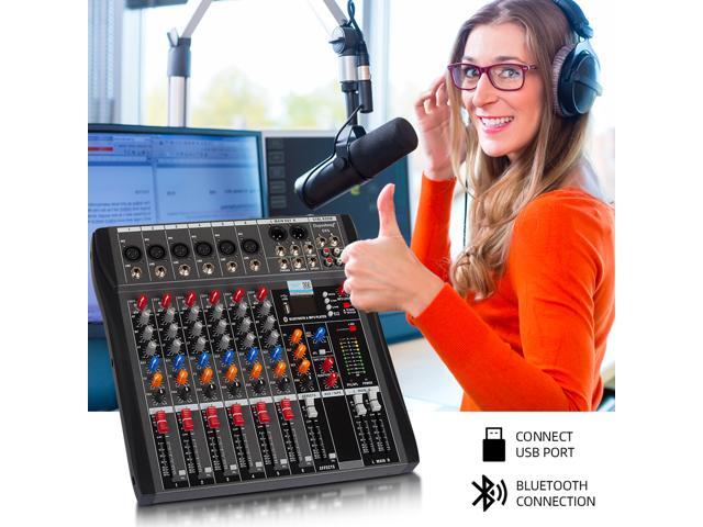 DEPUSHENG DX6 Audio Mixer 6 Channels Mixing Console with XLR Connect ...