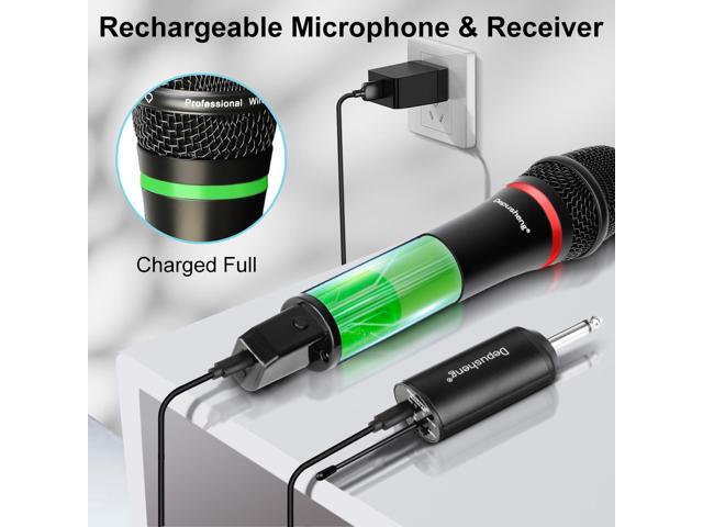 Depusheng W7 Wireless Microphone, UHF Metal Dynamic Handheld Karaoke ...