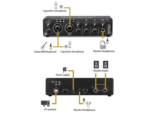 Depusheng RX2 usb audio interface computer recording sound card, home ...