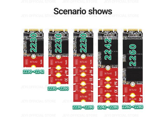Weastlinks M.2 NGFF NVME SSD Extension Bracket Transfer 2230 2242 2260 ...