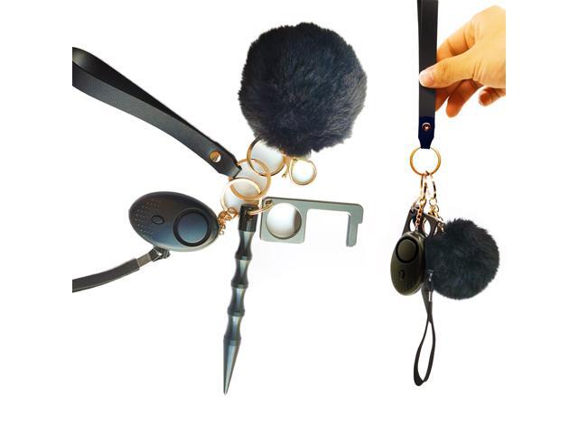Self Defense Keychain Set With Safe Sound Personal Alarm, Vegan Leather ...