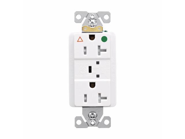 Eaton TRIG8362WS 20 Amp TVSS Surge Protection Duplex Receptacle w/Alarm ...