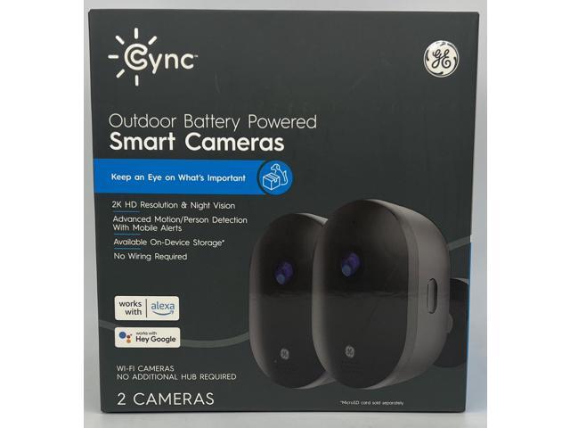 (2 cameras) GE Cync Outdoor Battery Powered Smart Wi-Fi Camera, 2K HD ...