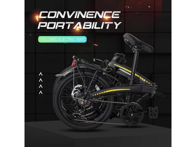 Rockshark Electric Bike Aluminum 20 Inch Electric Folding Bike Shimano