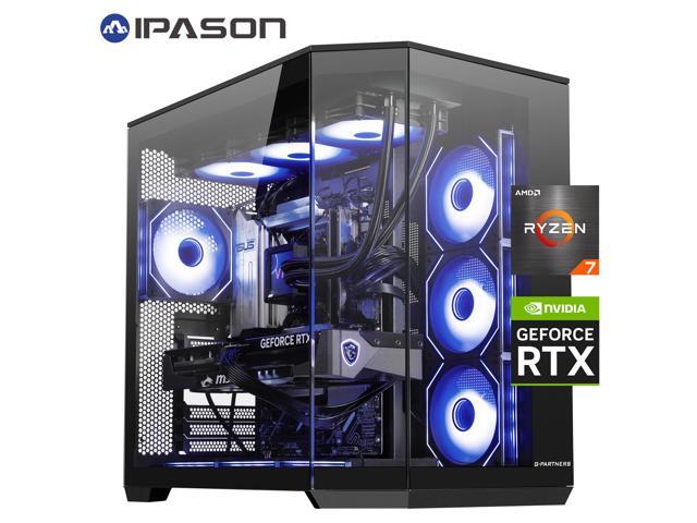 IPASON Gaming Desktop, AMD Ryzen7 9800X3D, NVIDIA RTX5080 16G, 32GB DDR5 RAM, 2TB M2 NVMe, X870 ...