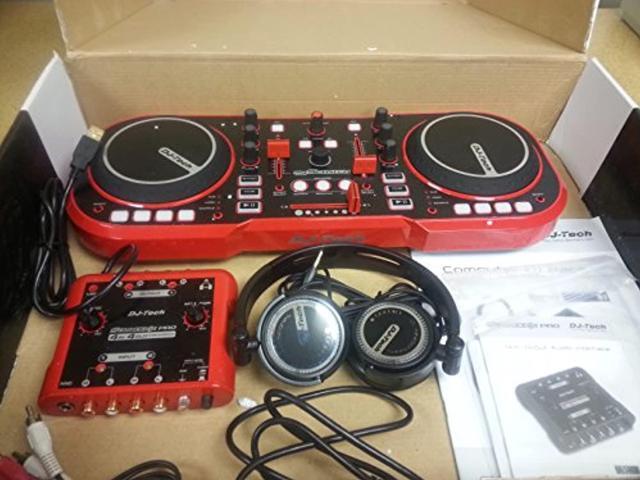 USB DJ MIDI controller w/ headphones & external sound interface ...
