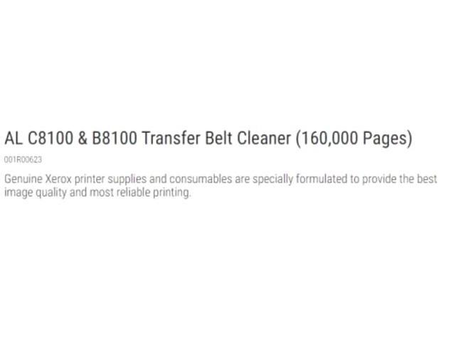 Xerox AL C8100 & B8100 Transfer Belt Cleaner 160000 Pages 001R00623 ...