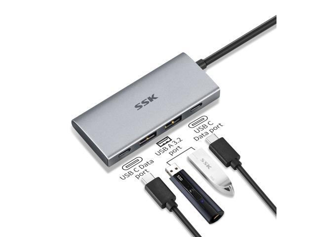 SSK USB C 10Gbps Hub, 4-in-1 SuperSpeed USB 10Gbps Type C Multiport ...